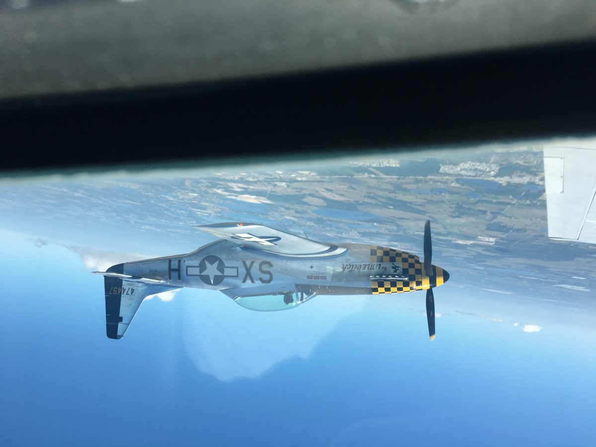 Sharing Stallion 51's Mustang cockpit with Lee Lauderback. - Stallion 51